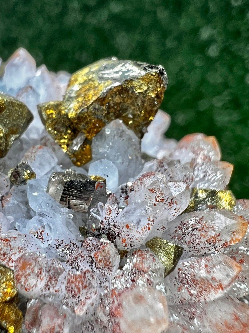 Red crystal with pyrite minerals, TV & Home Appliances, Other Home ...
