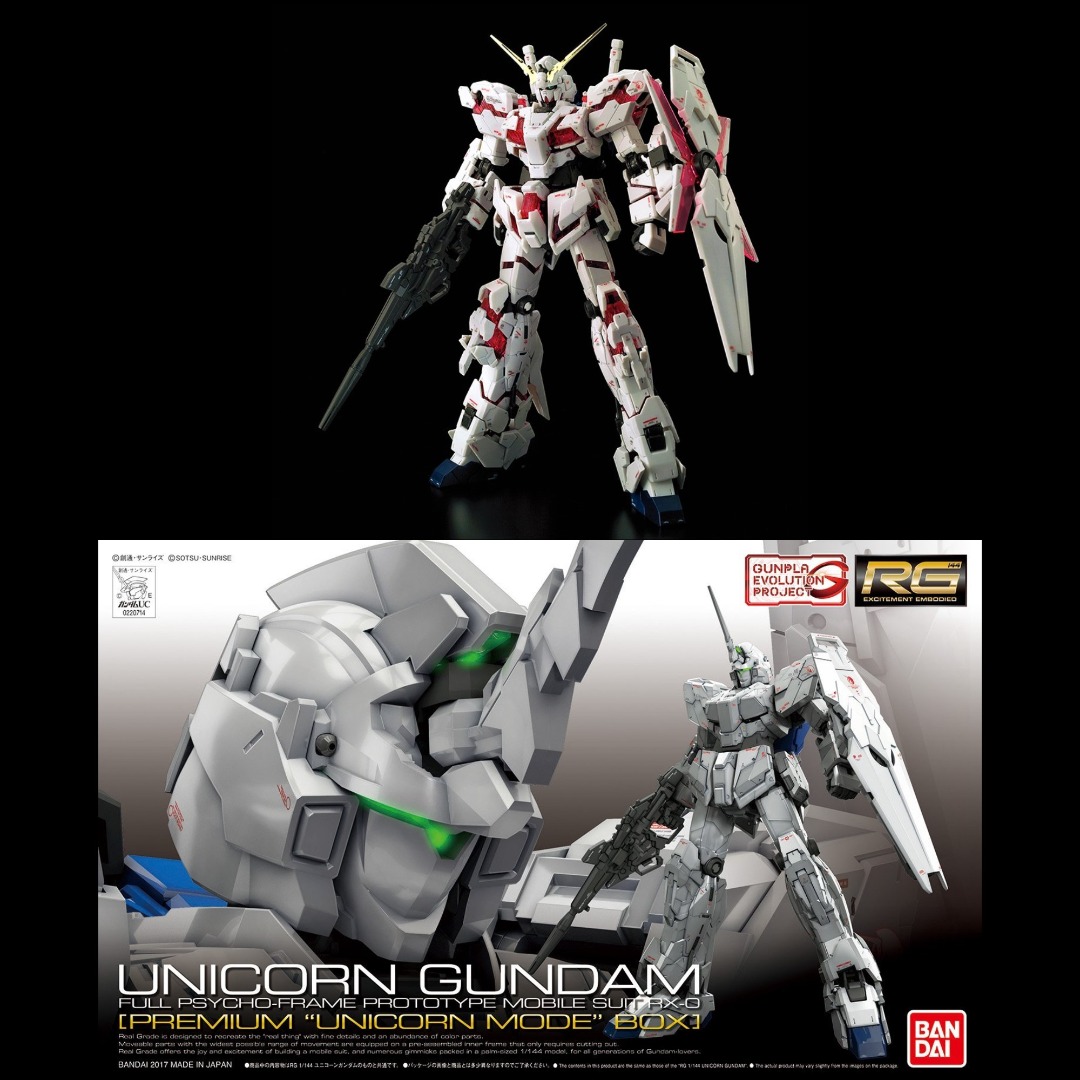 RG Unicorn Gundam (Premium Unicorn Mode Box), Hobbies & Toys, Toys ...
