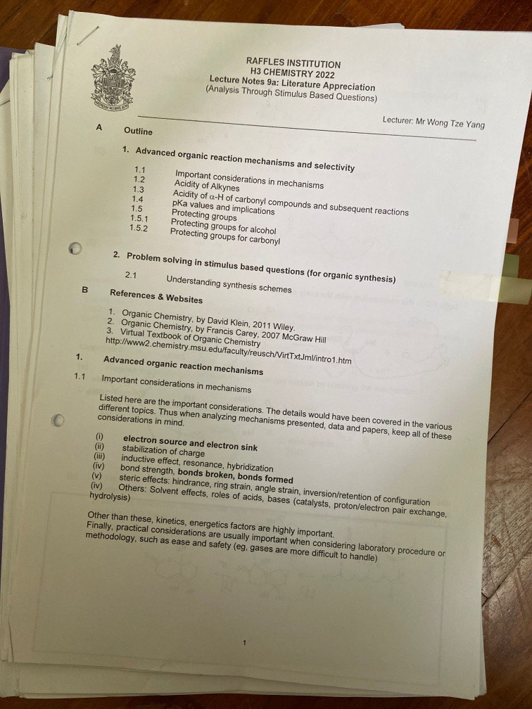 RI H3 CHEMISTRY ALL NOTES - originally bought for $40, Hobbies & Toys ...