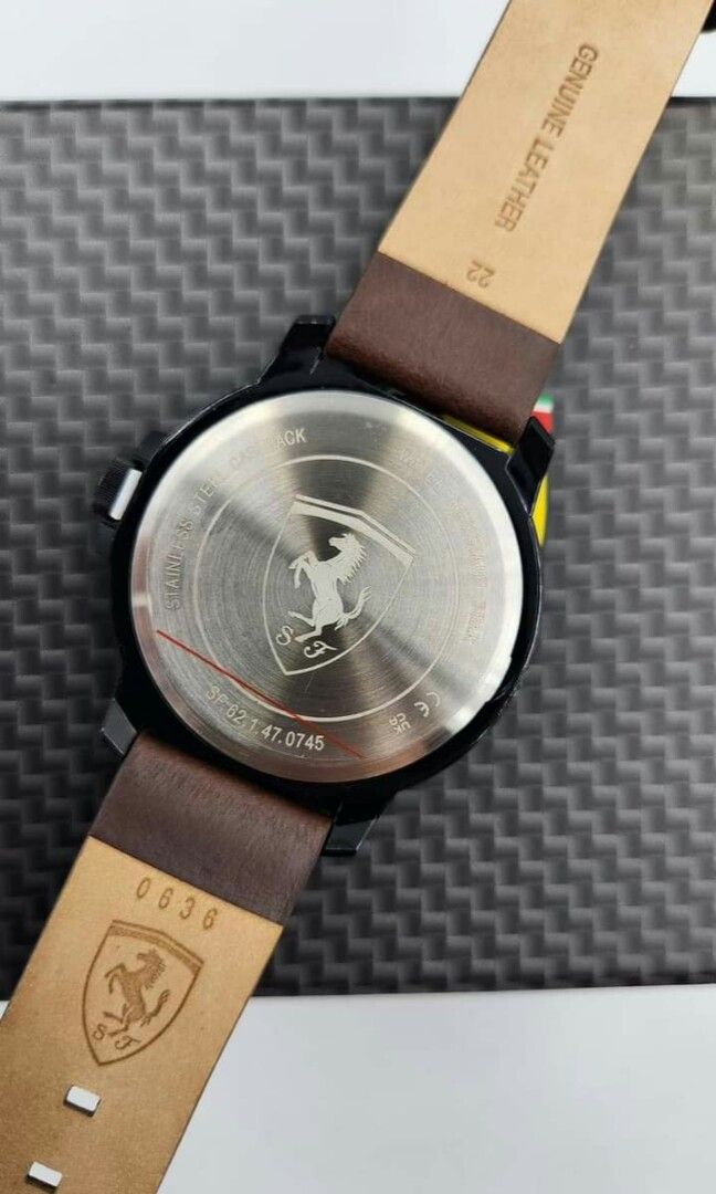 Scuderia ferrari leather strap, Men's Fashion, Watches & Accessories ...