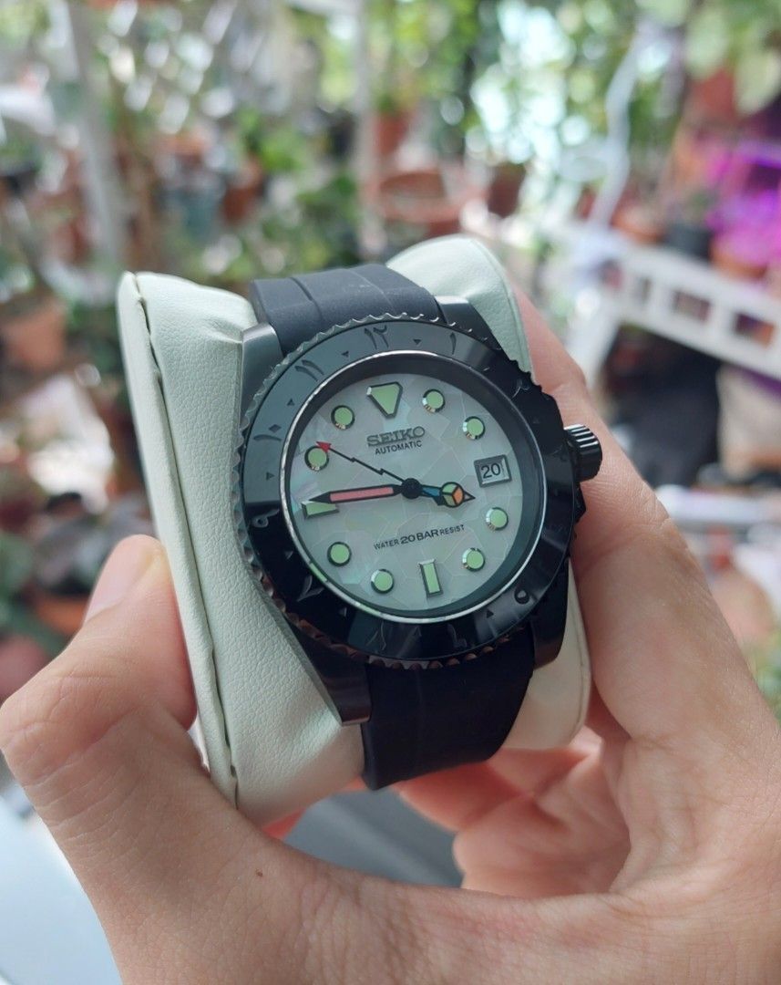 Seiko Arabic bezel mod with mother of pearl dial, Luxury, Watches on ...
