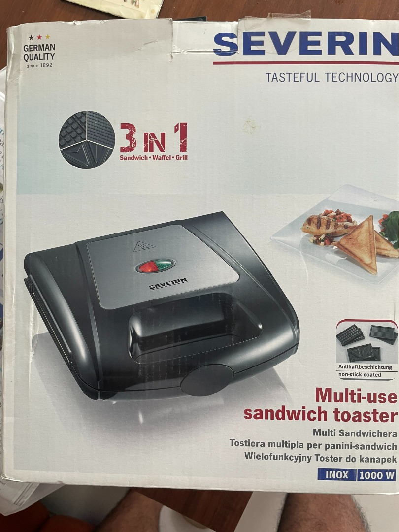 Severin 3 in 1 multi sandwich toaster, TV & Home Appliances, Kitchen ...
