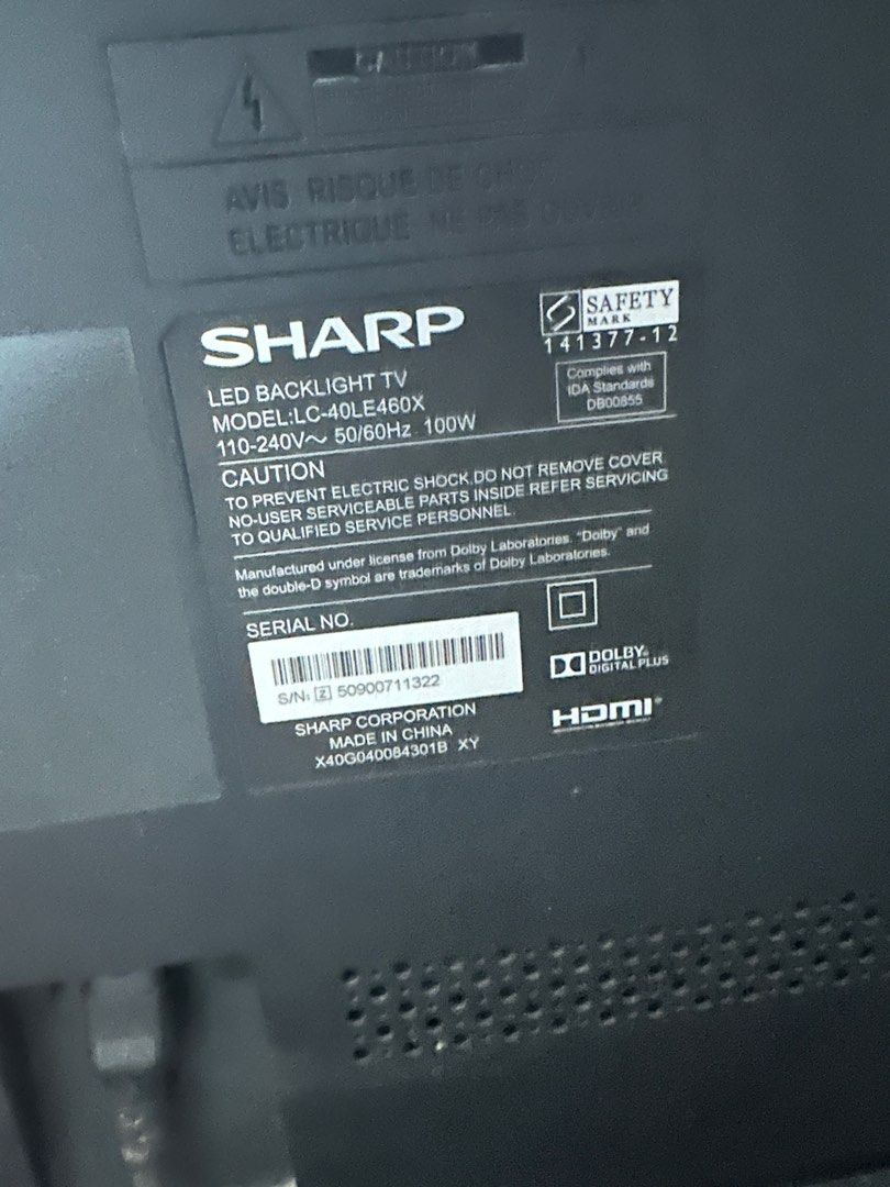 Sharp Aquos 40 inch LED TV, TV & Home Appliances, TV & Entertainment, TV on Carousell