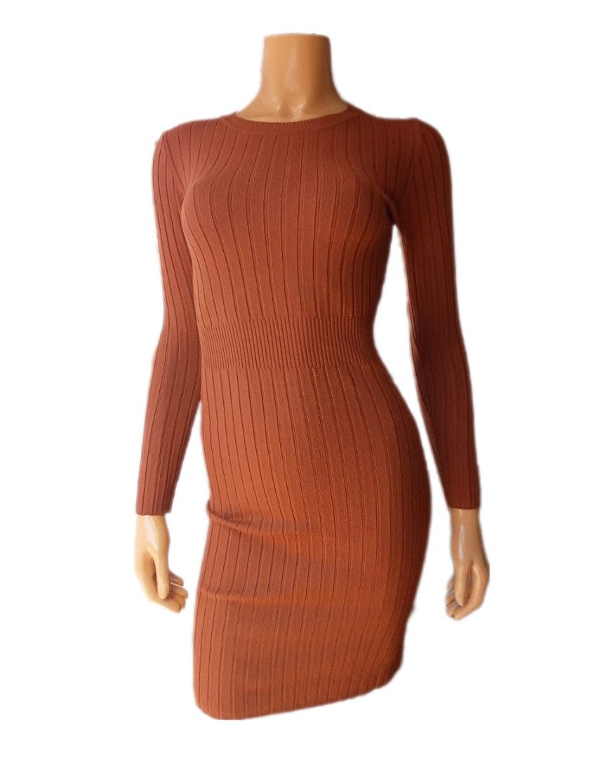 Shein ribbed knit body con dress, Women's Fashion, Dresses & Sets ...