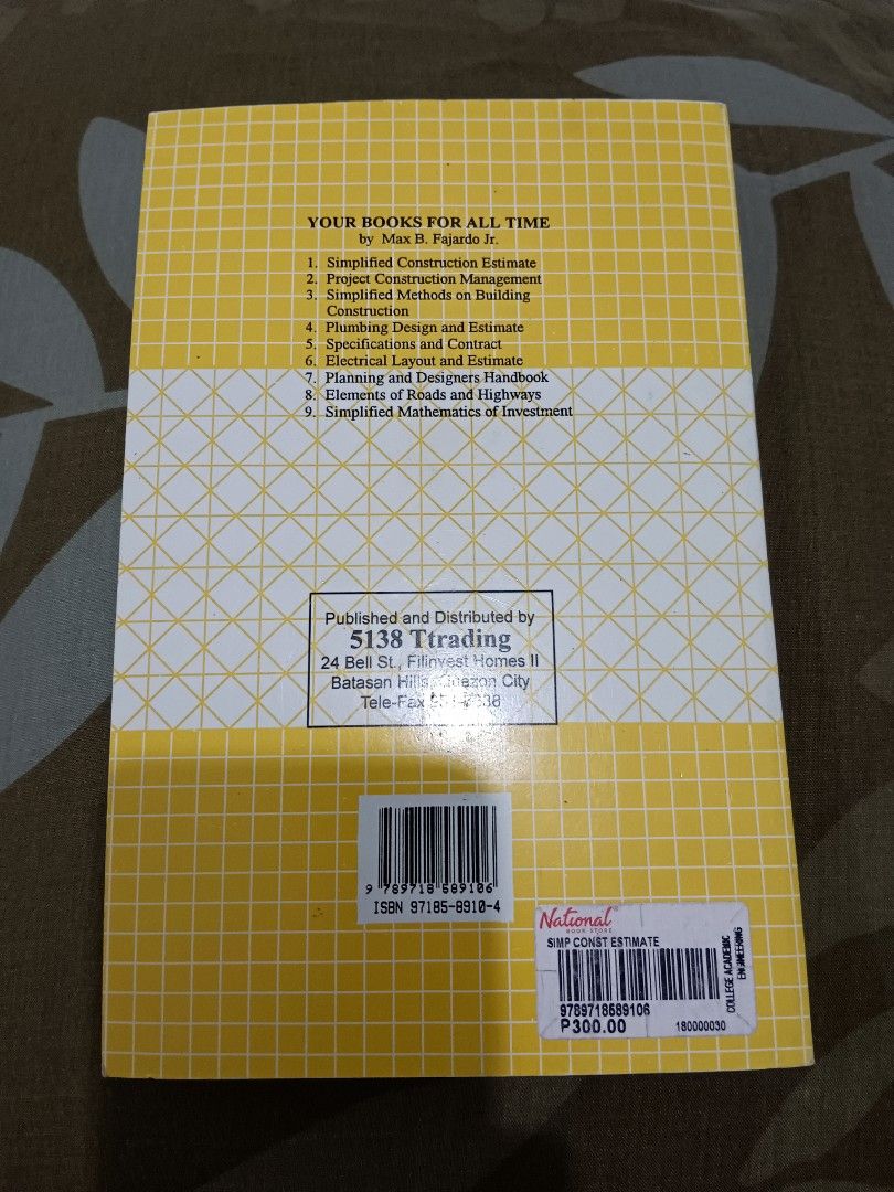 Simplified Construction Estimates - Max B. Fajardo Jr., Hobbies & Toys ...