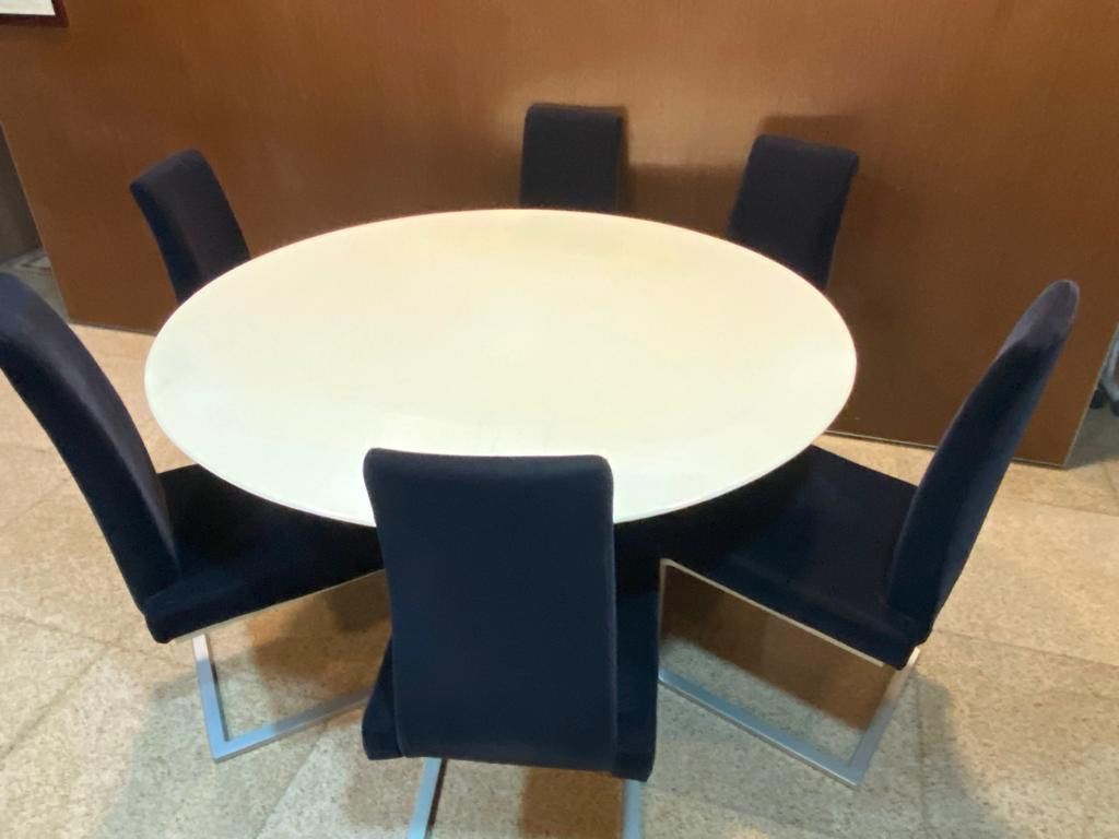 Solid surface dining table set, Furniture & Home Living, Furniture ...