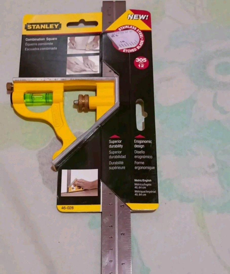 STANLEY COMBINATION STEEL TRY SQUARE 12" MODEL. 46-028 on Carousell