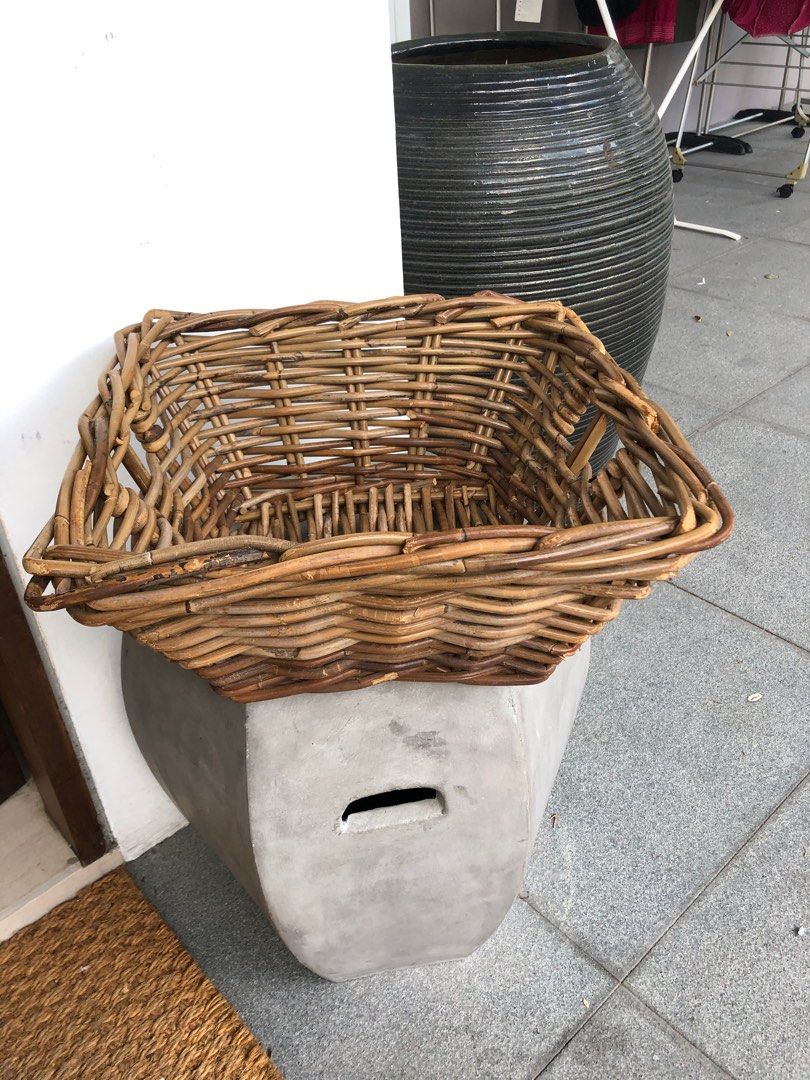 Large Square Rattan Basket, Furniture & Home Living, Home Decor, Other ...