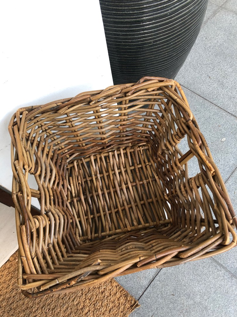 Large Square Rattan Basket, Furniture & Home Living, Home Decor, Other ...