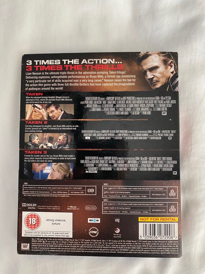 Taken Trilogy Blu Ray Collection, Hobbies & Toys, Music & Media, CDs ...