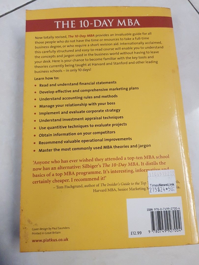 The 10-Day MBA, Hobbies & Toys, Books & Magazines, Storybooks on Carousell