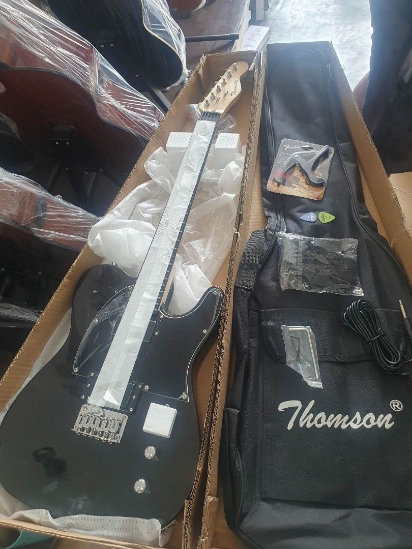 Thomson Telecaster Black Electric Guitar Dual Humbucker w/freebies ...
