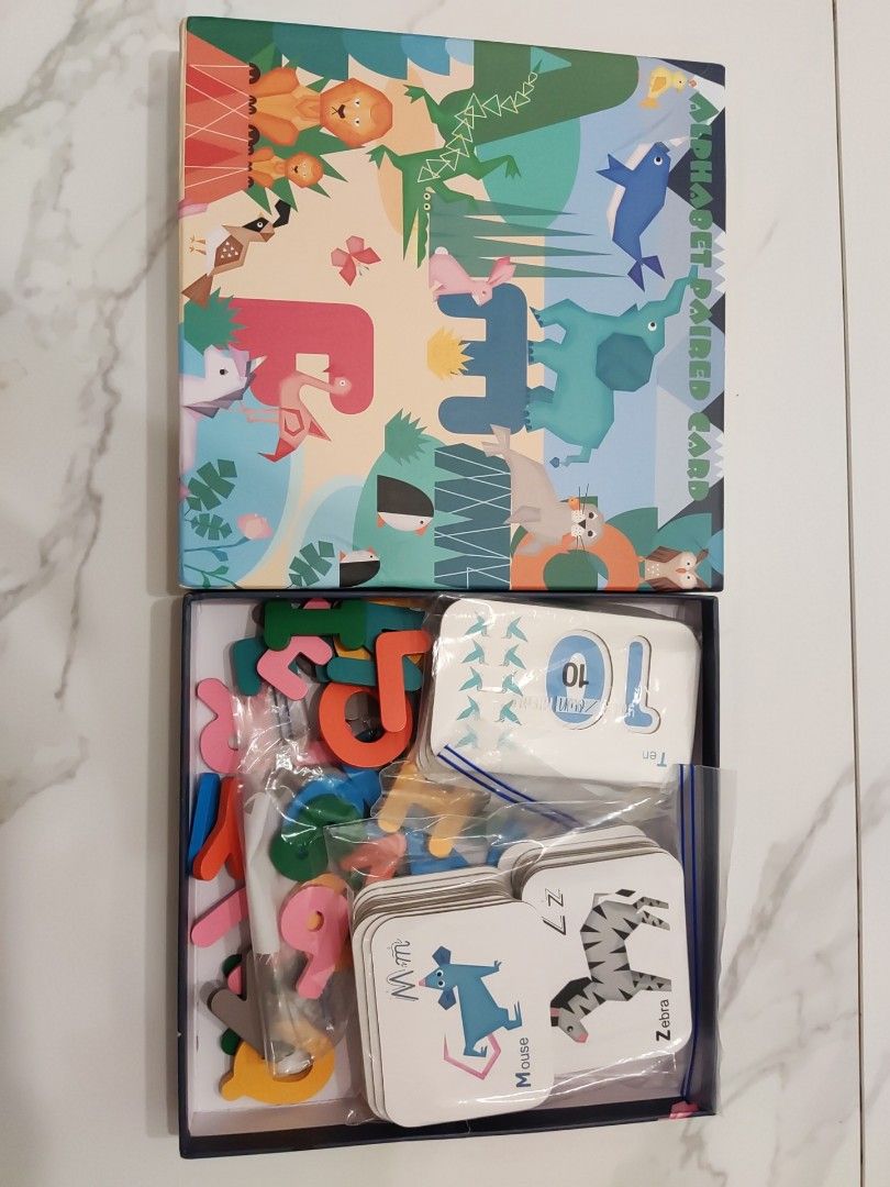Toddler alphabet and number paired cards and blocks, Hobbies & Toys ...