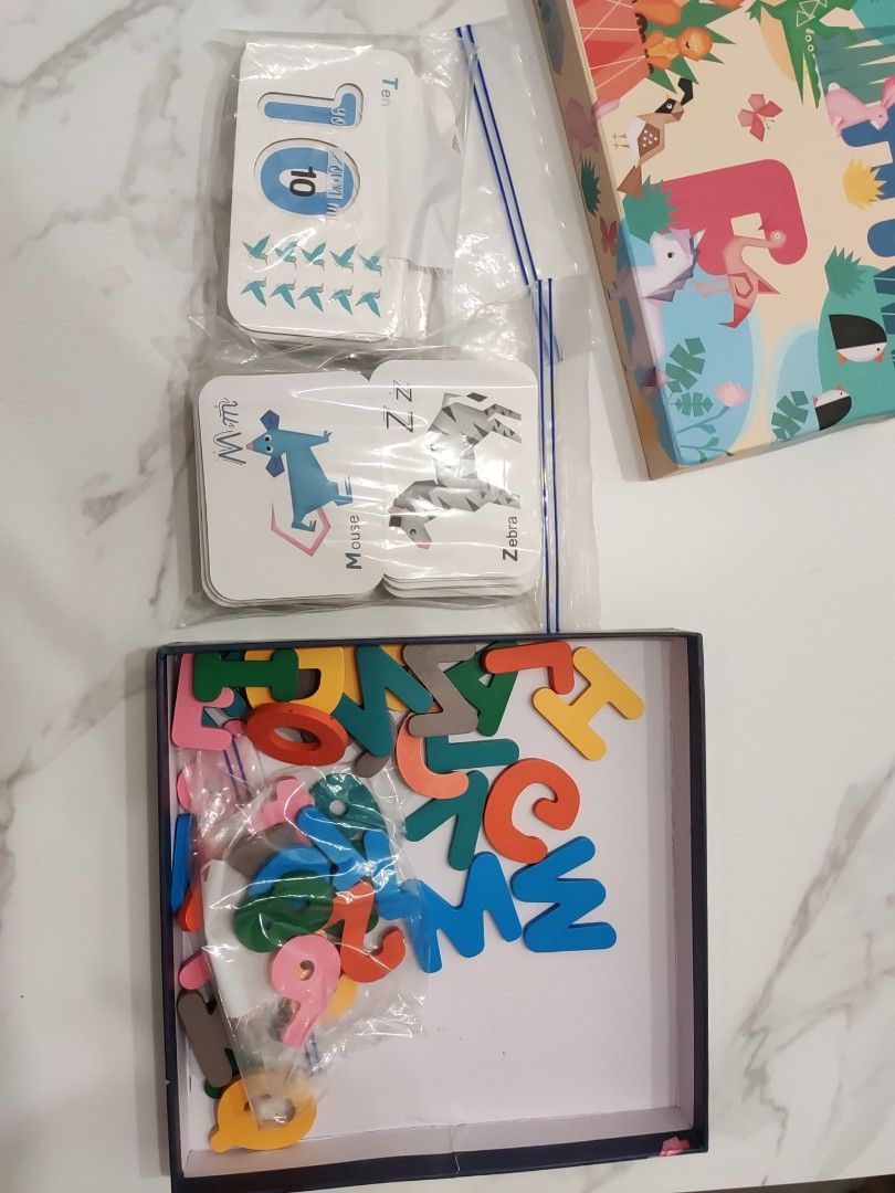 Toddler alphabet and number paired cards and blocks, Hobbies & Toys ...