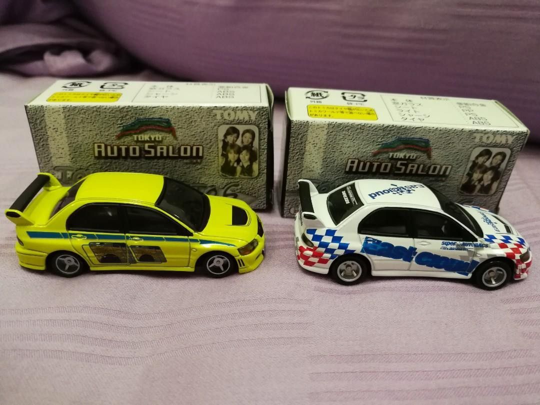 Tomica Tokyo Auto Salon Mitsubishi Evolution VII pair free Nissan ...