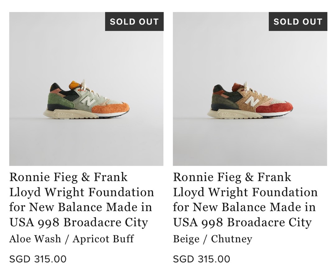 2x US11 Both colours! Kith | The Ronnie Fieg & Frank Lloyd Wright 998 ...