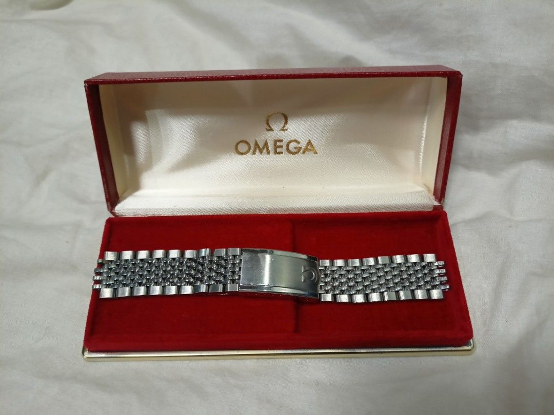 Vintage 1960's Omega Watch Box and Omega beads of rice bracelet, Luxury ...