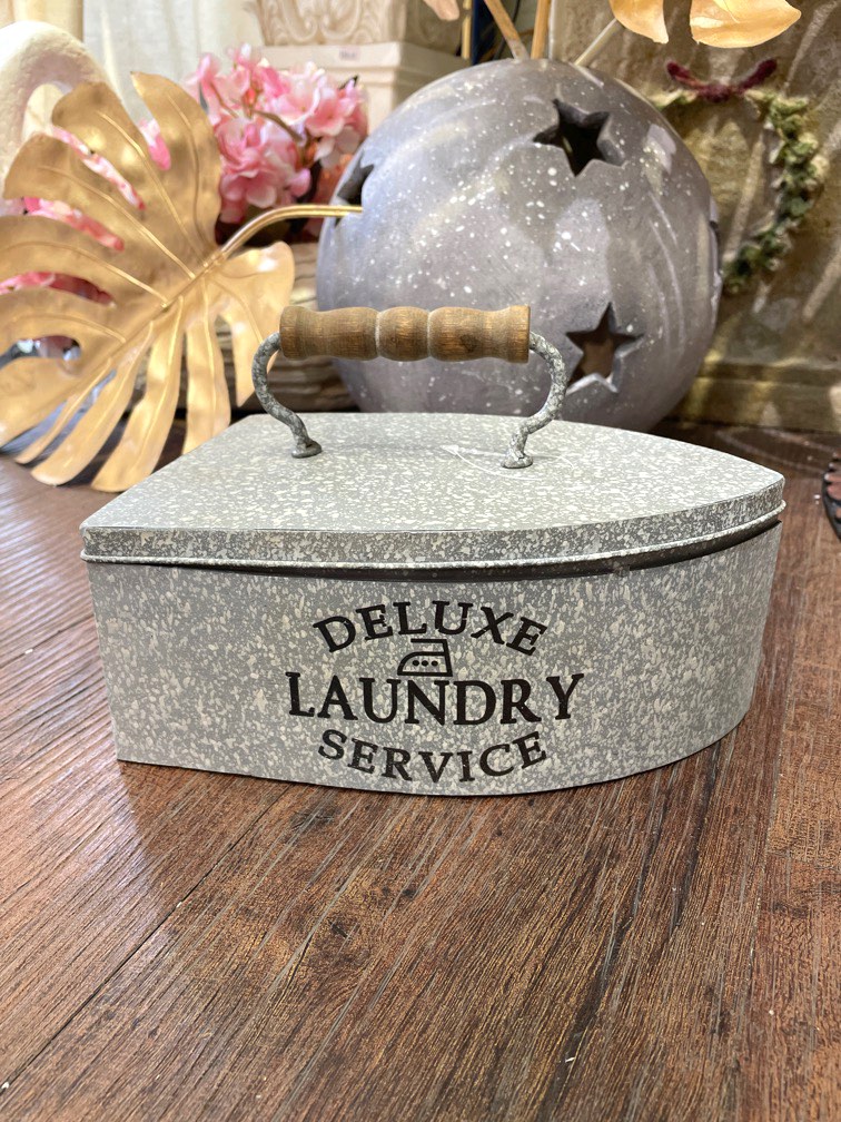 Vintage laundry service kettle storage container, Furniture & Home ...