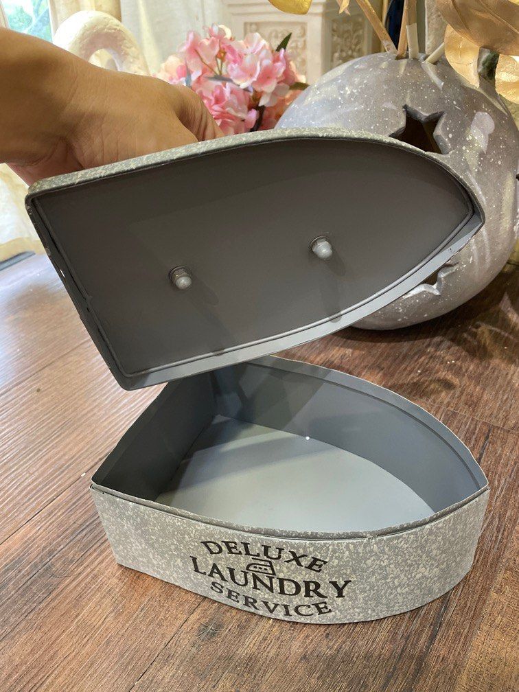 Vintage laundry service kettle storage container, Furniture & Home ...