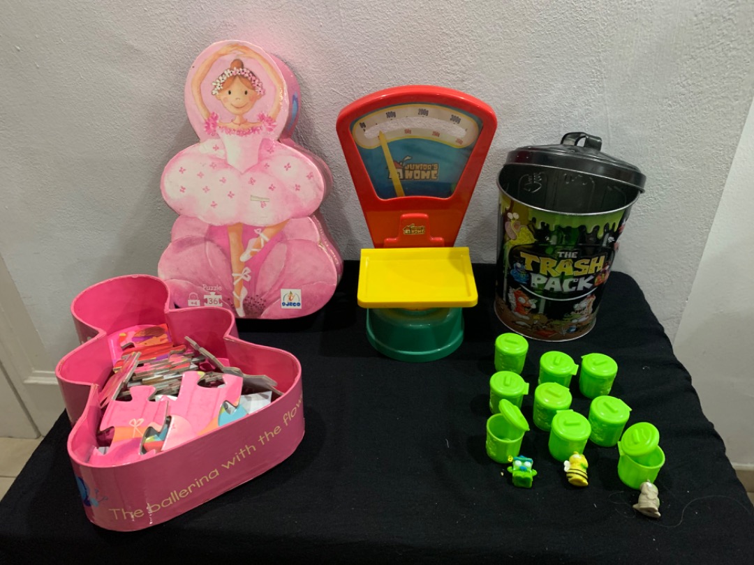 Weighing scale supermarket, trash pack n ballerina puzzle toy, Hobbies ...