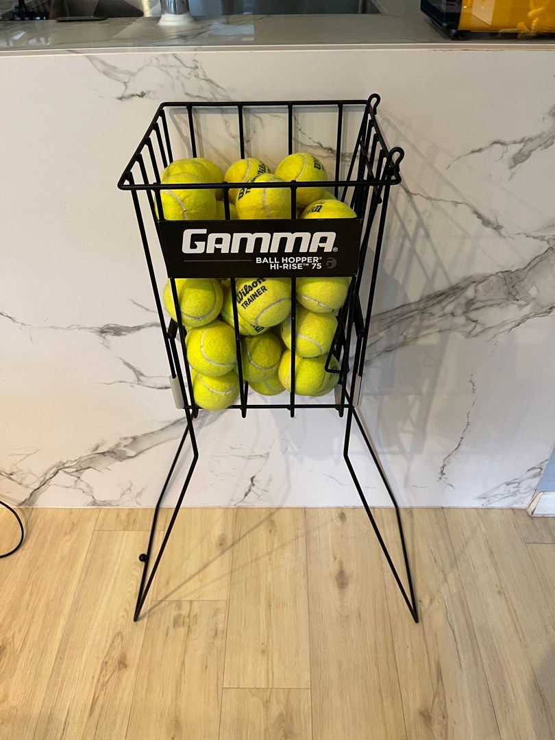 Wilson tennis balls with ball hopper, Sports Equipment, Sports & Games ...