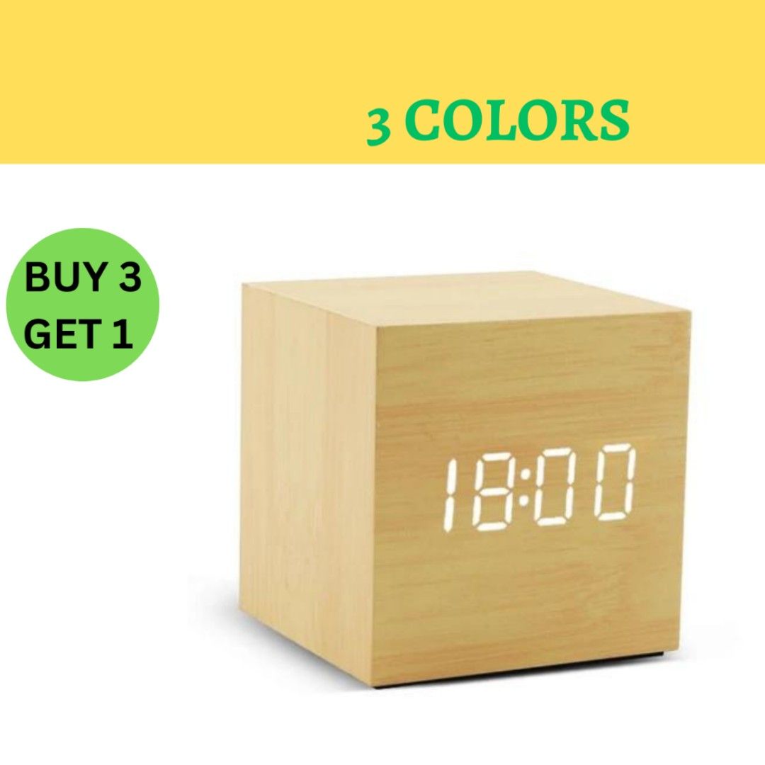 Wooden digital wall clock, table clock, Furniture & Home Living, Home ...