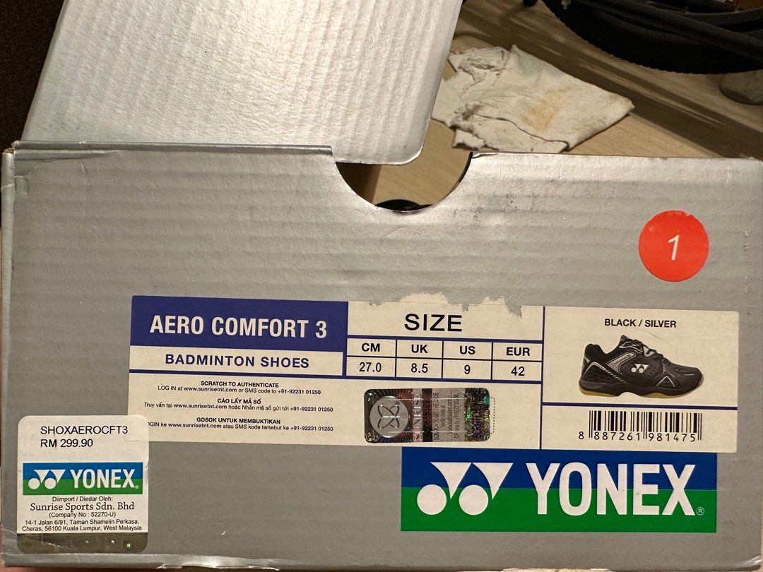 Yonex Aero Comfort 3 Badminton Shoes (US 9), Men's Fashion, Footwear, Sneakers on Carousell