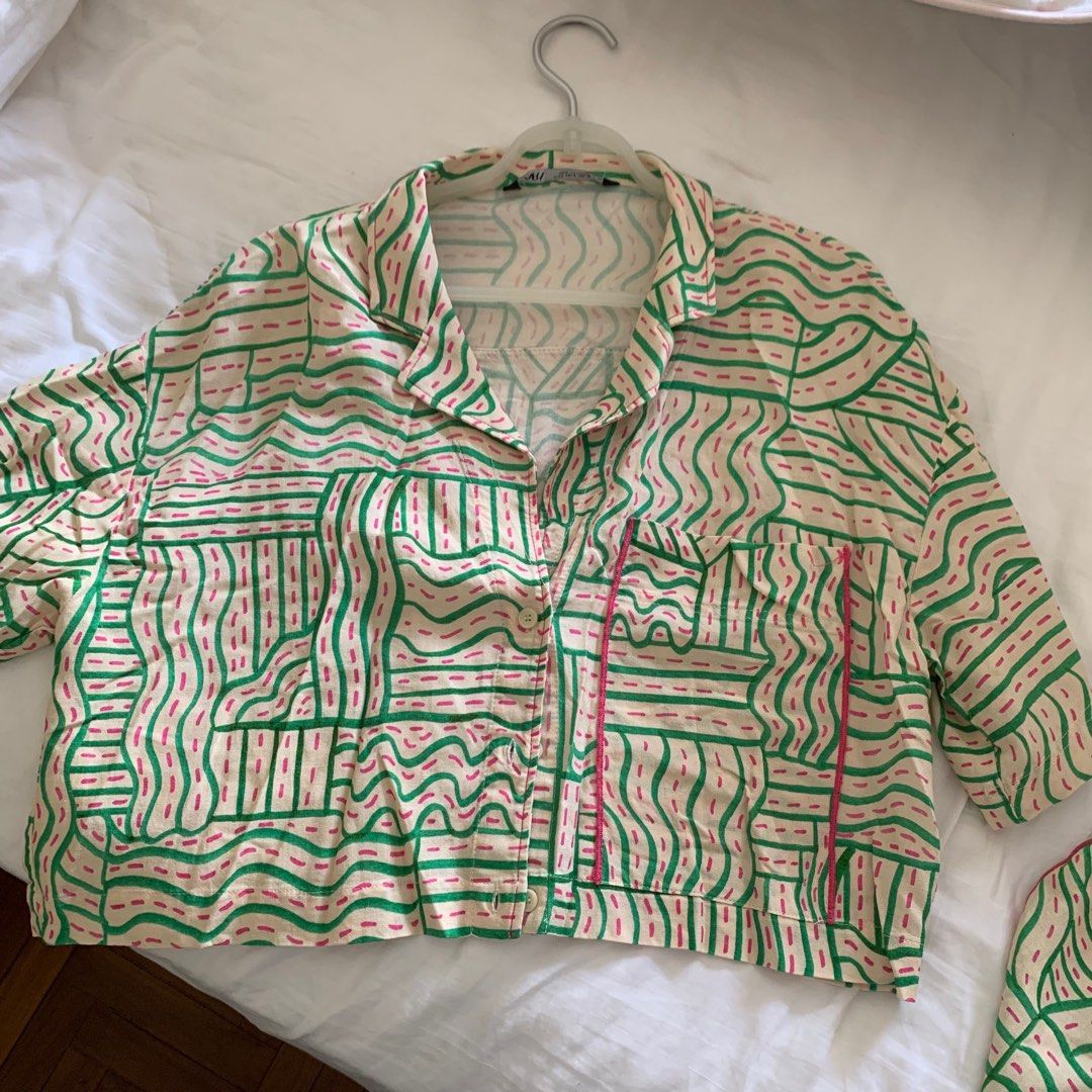 ZARA Linen Blend Co-ord, Women's Fashion, Dresses & Sets, Sets or ...