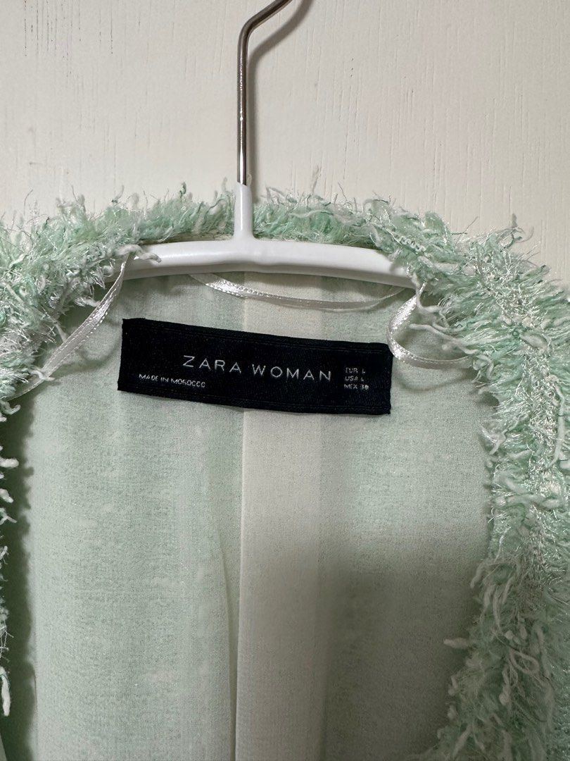 ZARA Turquoise Tweed Jacket, Women's Fashion, Coats, Jackets and ...