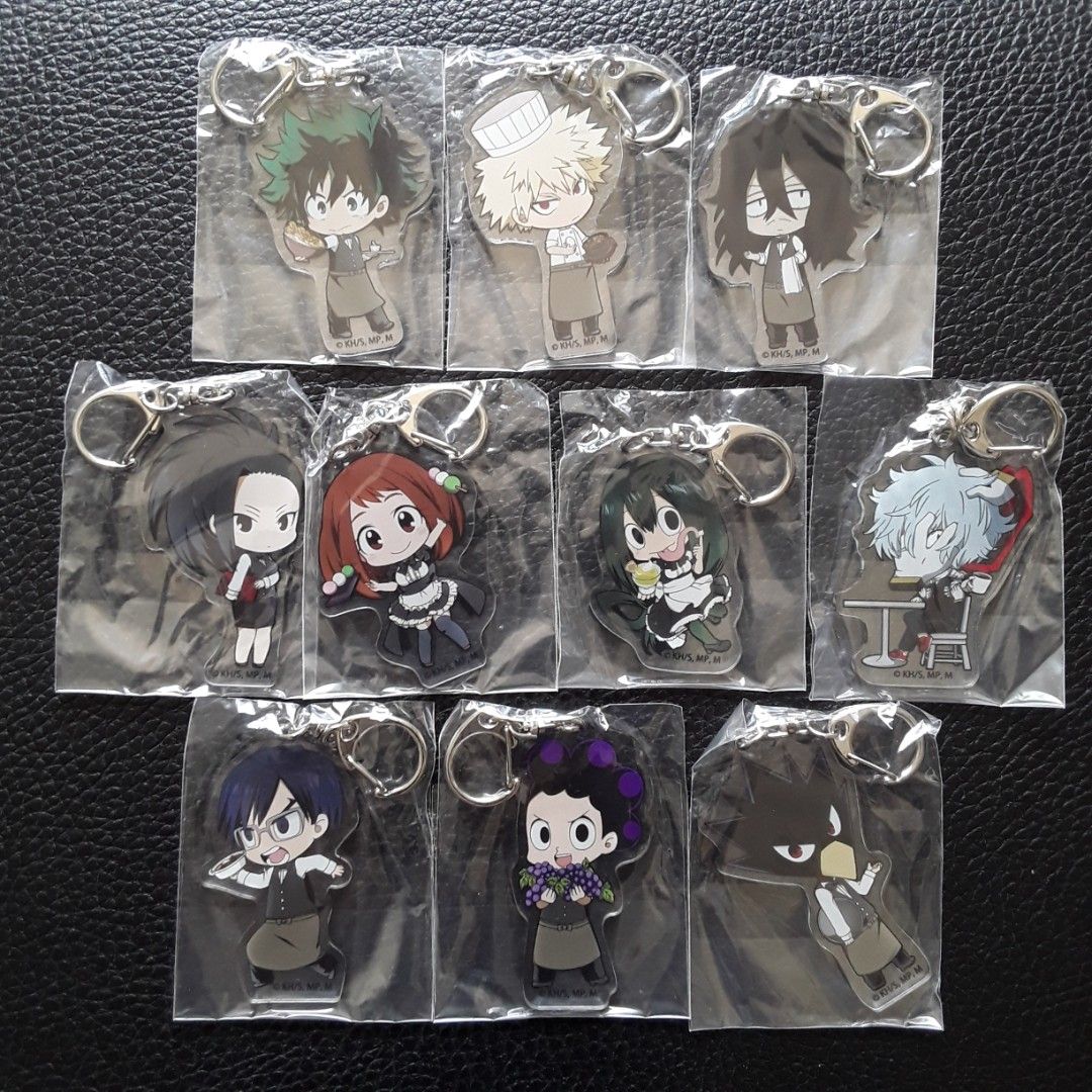 BNHA Boku no Hero Academia cafe keychains (Midoriya, Bakugo, Uraraka ...
