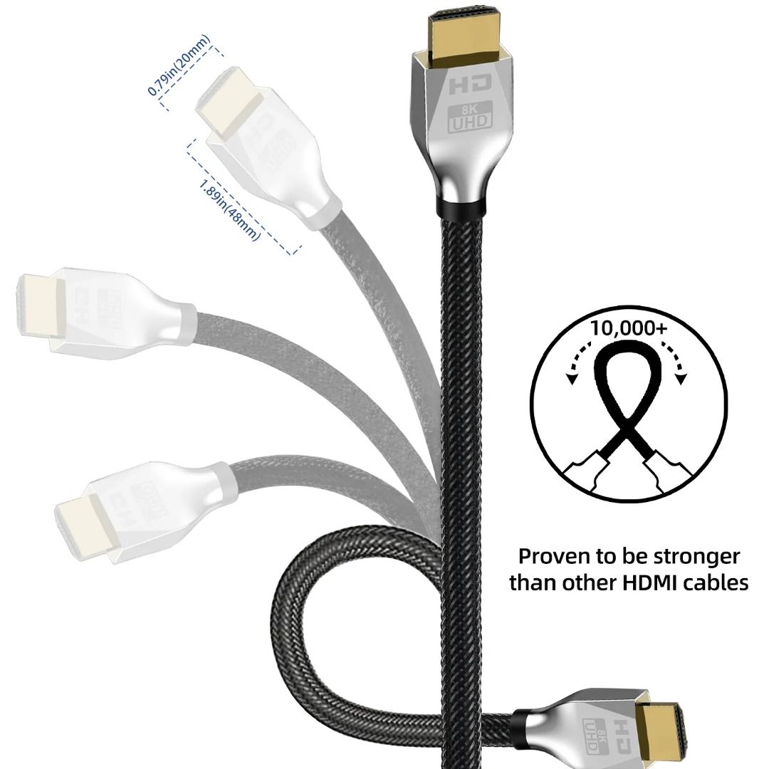 24k 鍍金超高速 8K HDMI 投影儀電纜 48Gbps HDMI 2.1V 電纜 amsckp 24k Gold Ultra High Speed 8K HDMI Projector ...