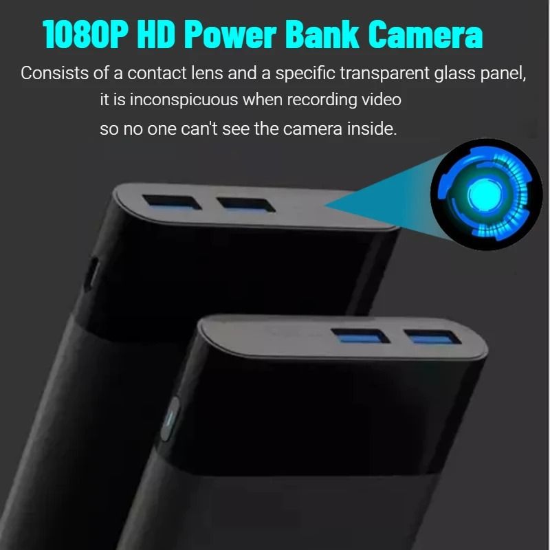 4K HD Mini Camera WIFI Wireless Charger Cam Portable Power Bank Camera ...