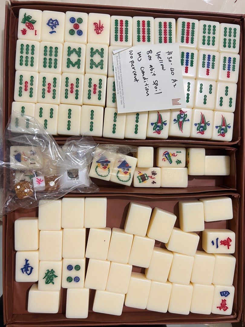 A2 Mahjong Tiles (yellow), Hobbies & Toys, Toys & Games on Carousell