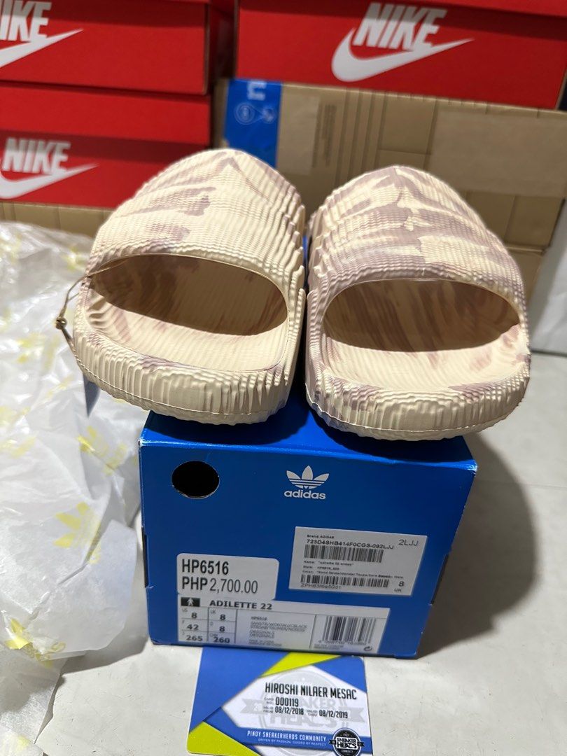 Adidas Adilette 22 Slides Sand Strata - BELOW SRP!, Men's Fashion ...