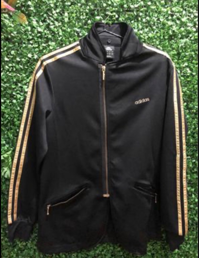 Adidas Black and Gold Track Jacket on Carousell