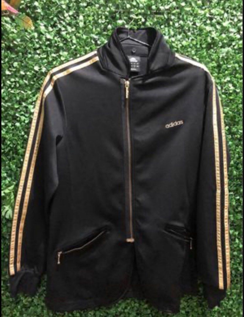 Adidas Black and Gold Track Jacket on Carousell