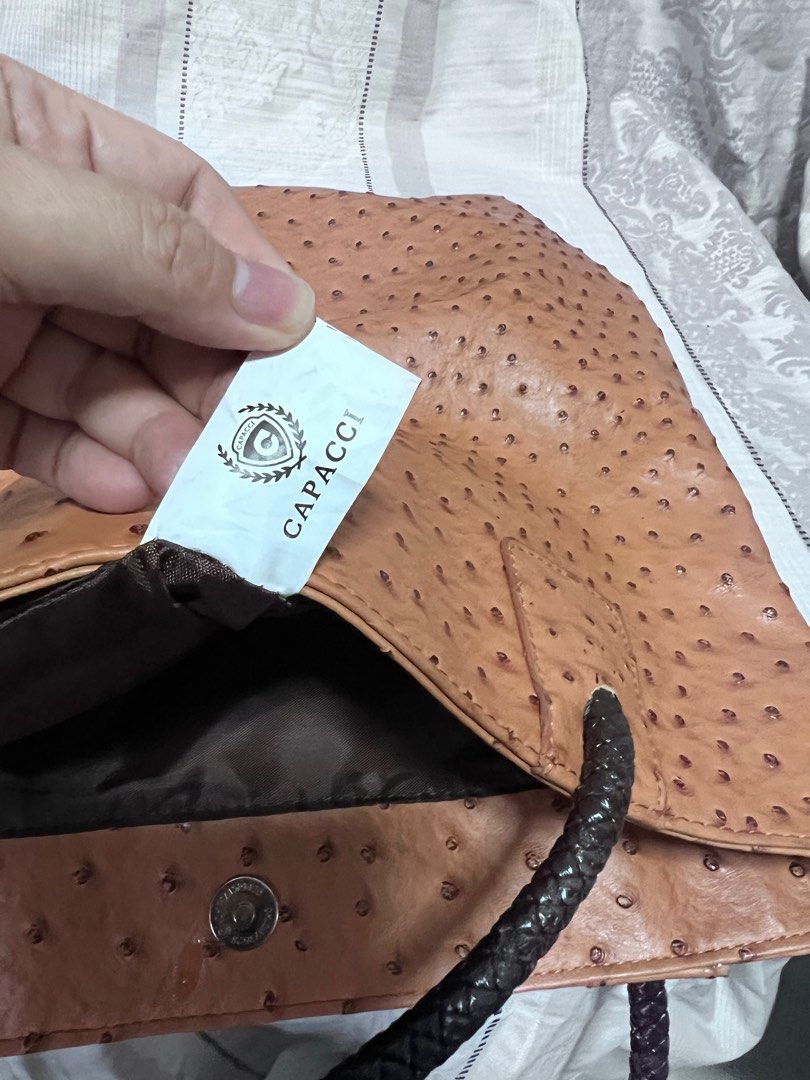 AUTHENTIC CAPACCI OSTRICH TOTE BAG, Women's Fashion, Bags & Wallets ...