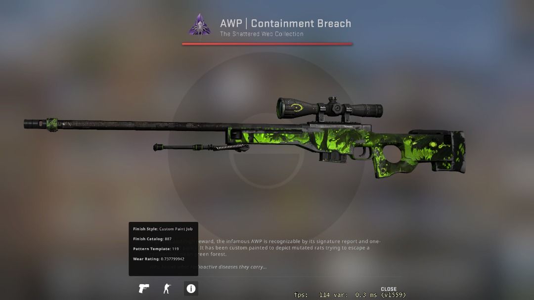 AWP - Containment Breach battle scarred, Video Gaming, Gaming ...