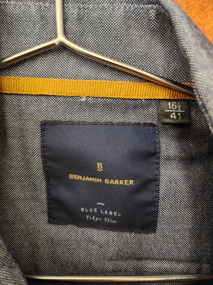 Benjamin Barker Blue Label Shirt, Men's Fashion, Tops & Sets, Formal Shirts on Carousell