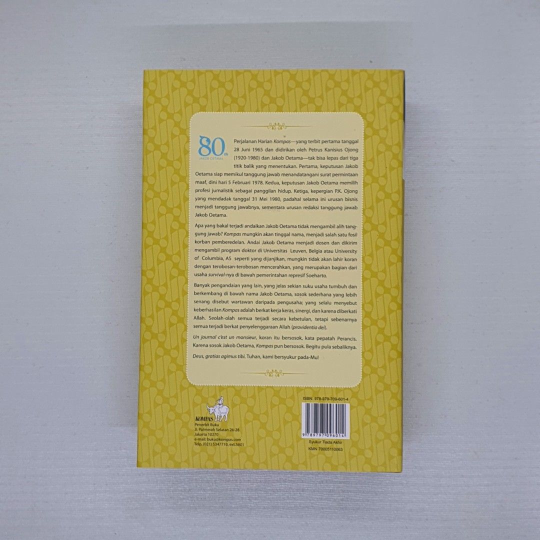 Buku Jejak Langkah Jakob Oetama Syukur Tiada Akhir (Original), Buku ... Buku Jejak Langkah Jakob Oetama Syukur Tiada Akhir (Original), Buku ...