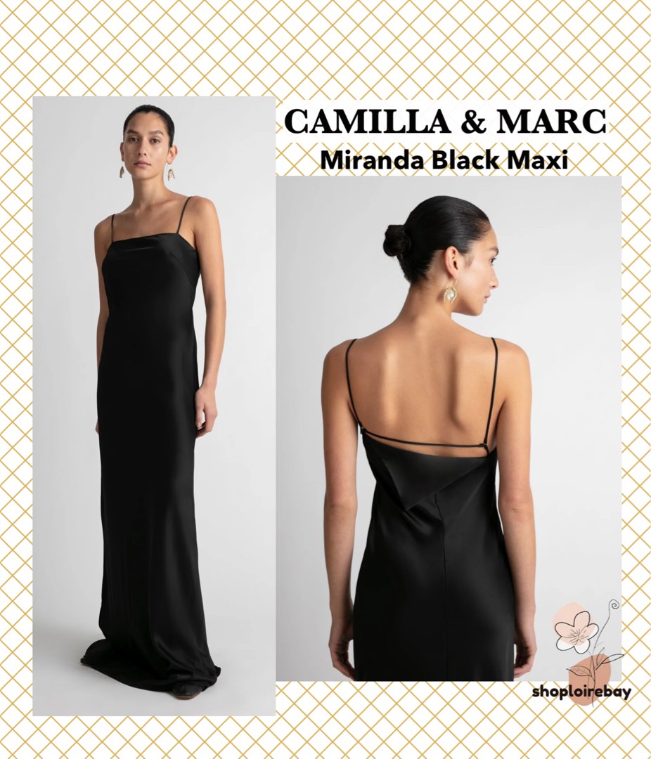 CAMILLA AND MARC Miranda black maxi evening dress, Women's Fashion ...