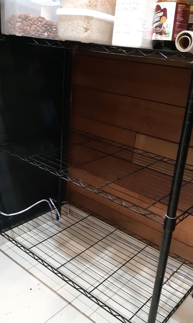 Carbon Steel black Rack (4Tier), Furniture & Home Living, Furniture ...