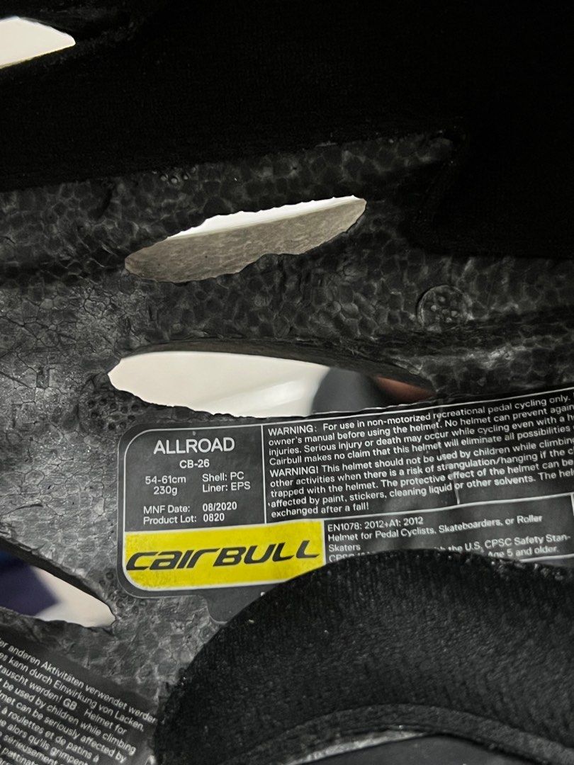 Carbull Helmet, Sports Equipment, Bicycles & Parts, Parts & Accessories ...