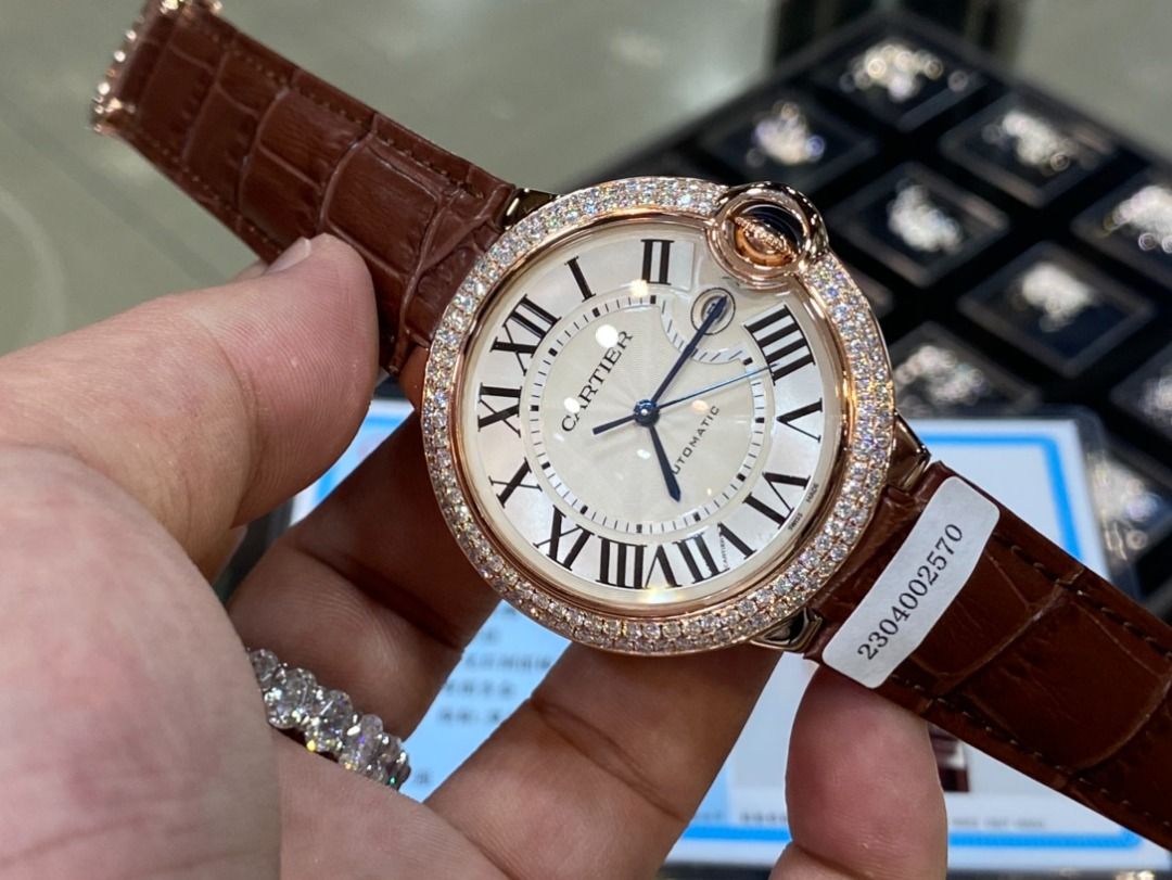 Cartier blue balloon 42mm diameter 18K gold men's watch mechanical men ...