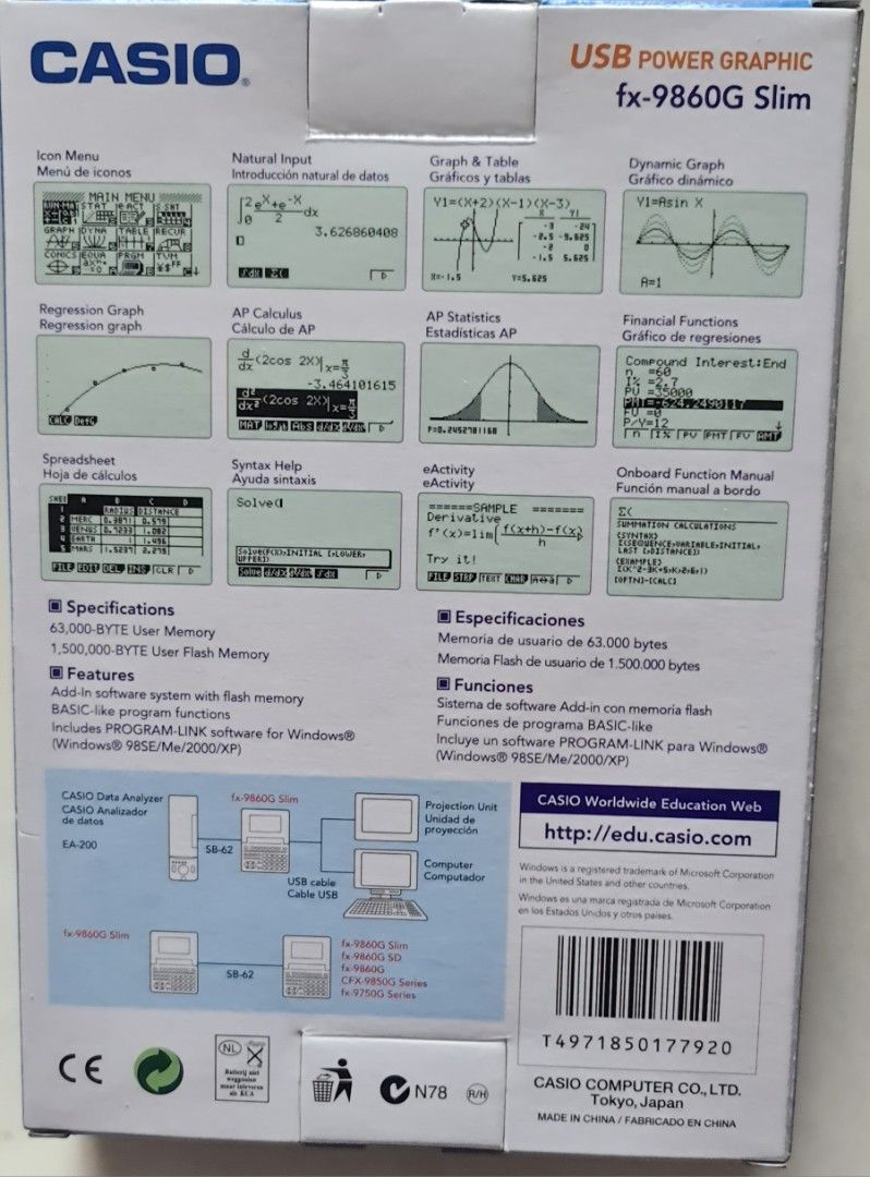 Casio USB Power Graphic fx-9860G Slim(non nego), Mobile Phones ...