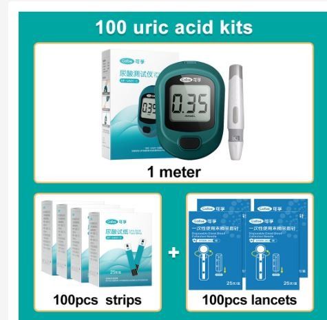 Cofoe Home Uric Acid Monitor With 50/100pcs Test Strips & Lancets For ...