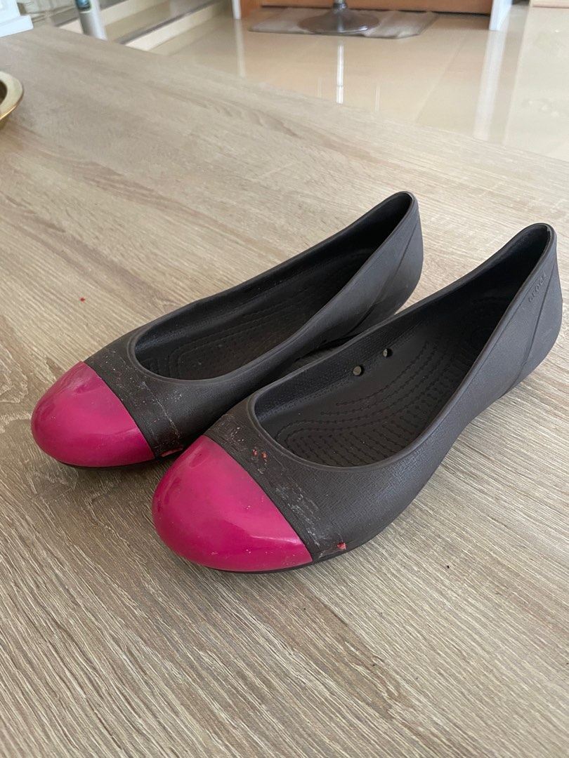 Crocs Brown & Pink Closed Shoes Sandals Slides on Carousell