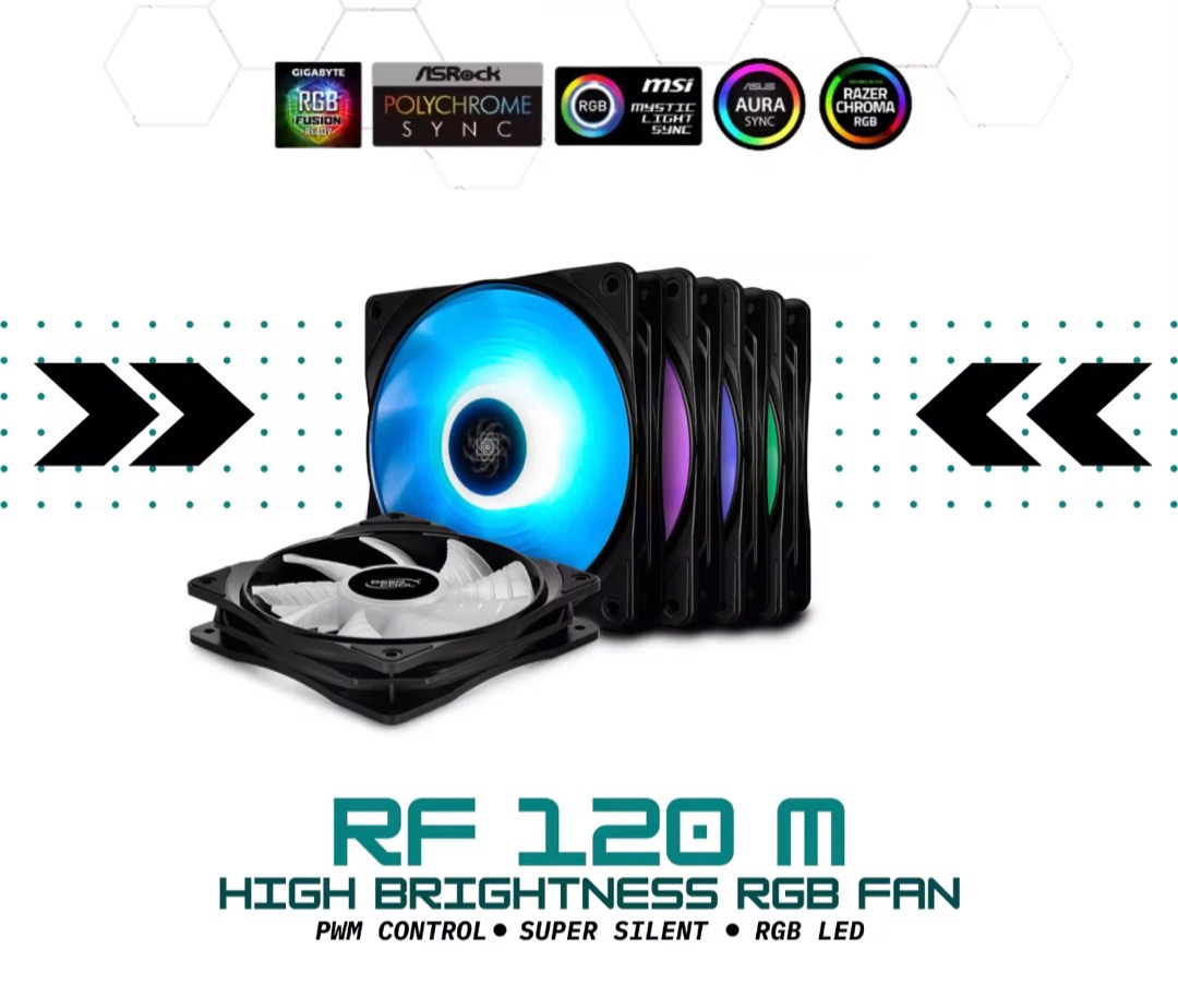 DeepCool RF 120M 12cm rgb fan, Computers & Tech, Parts & Accessories ...