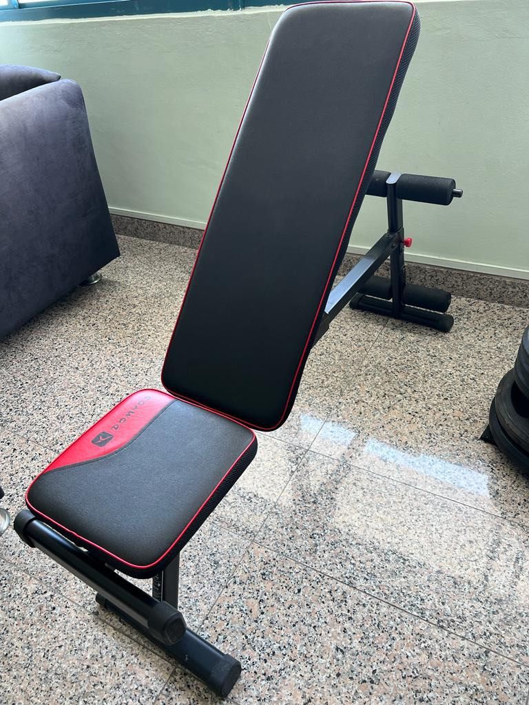Domyos Fitness Bench and weights, Sports Equipment, Exercise & Fitness ...