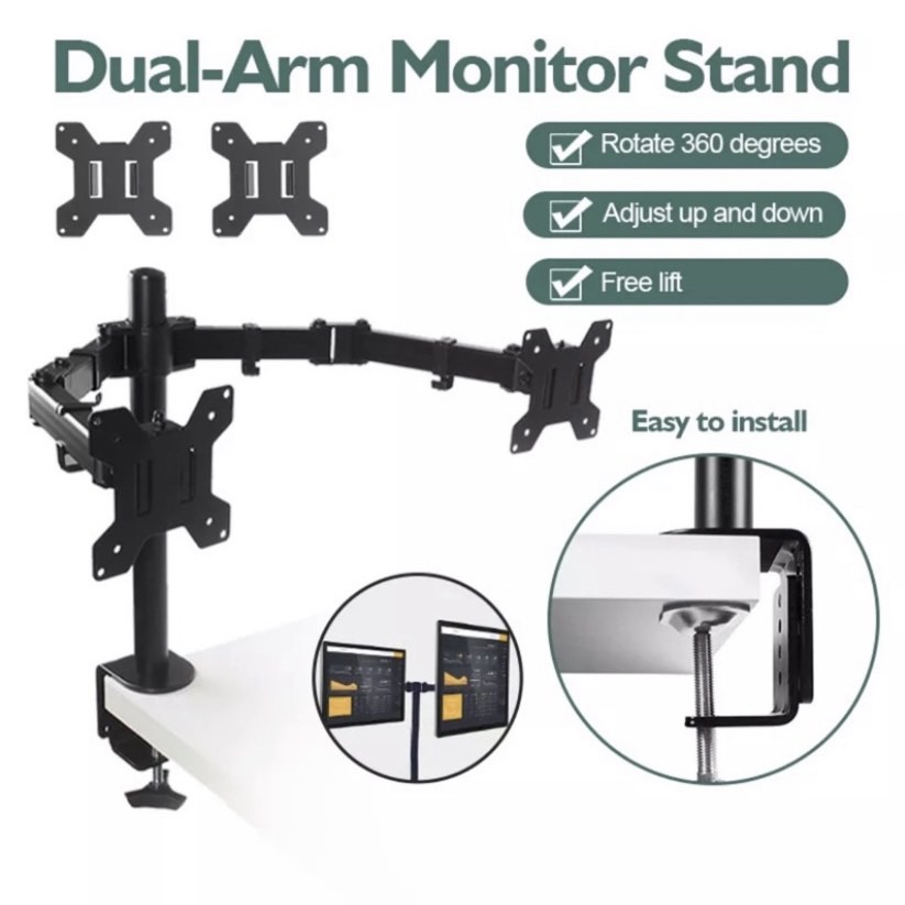Dual LED Monitor Mount with C-clamp on Carousell